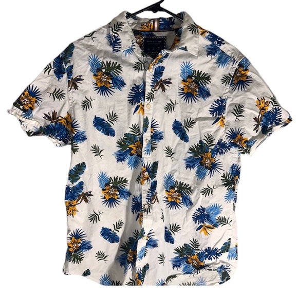 Denim & Flower | Shirts | Mens Denim Flower Button Down Shirt Floral ...